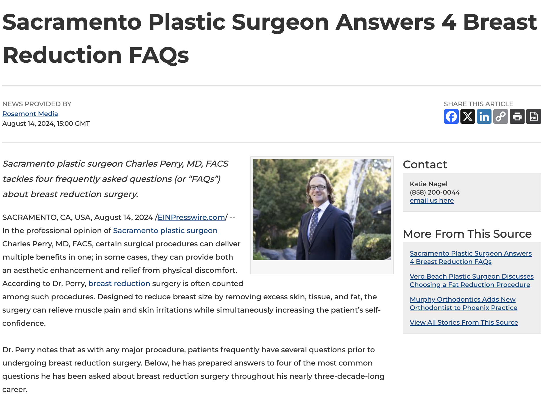 Sacramento Plastic Surgeon Answers 4 Breast Reduction FAQs